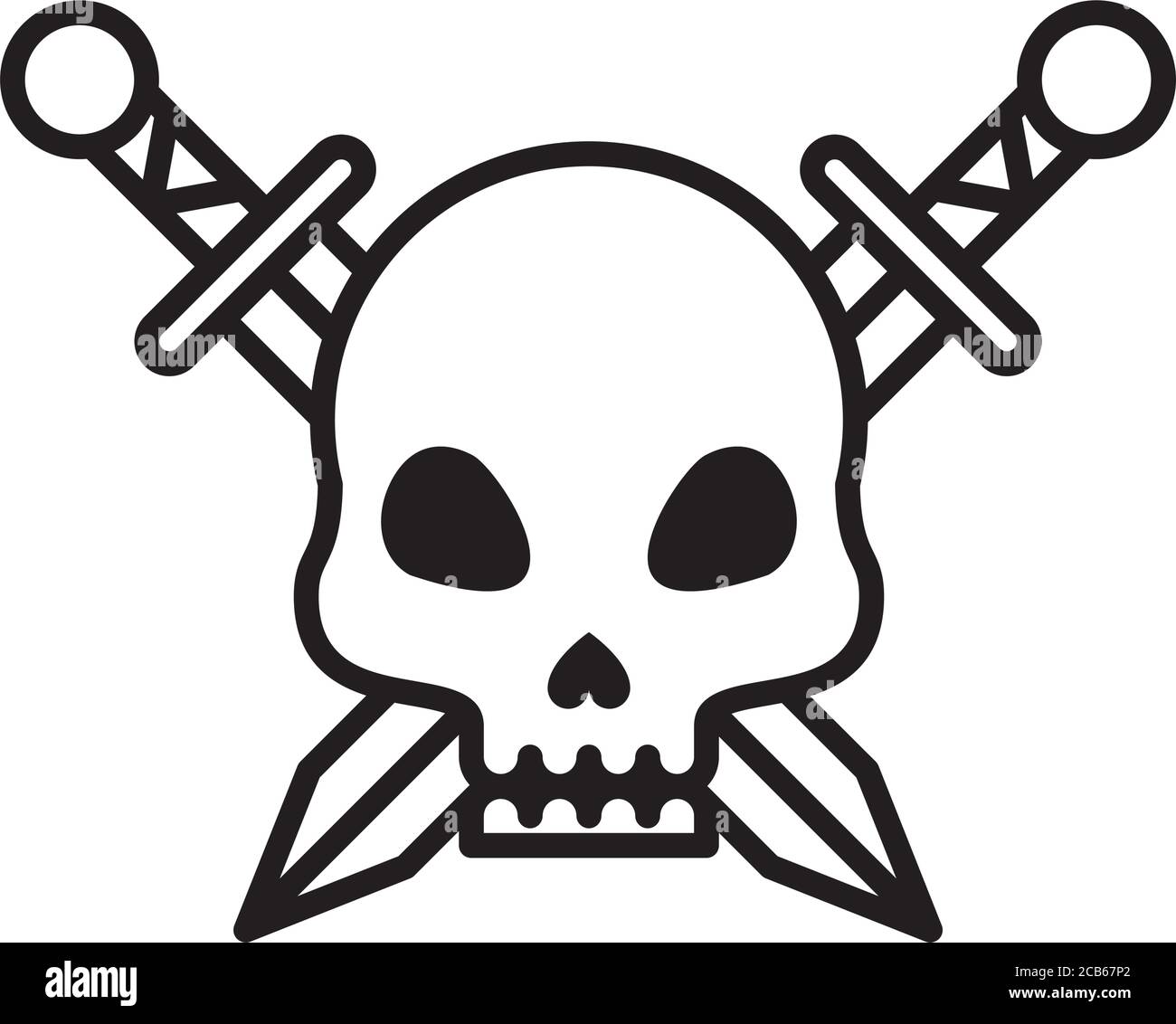 Skull and crossed swords Black and White Stock Photos & Images - Alamy