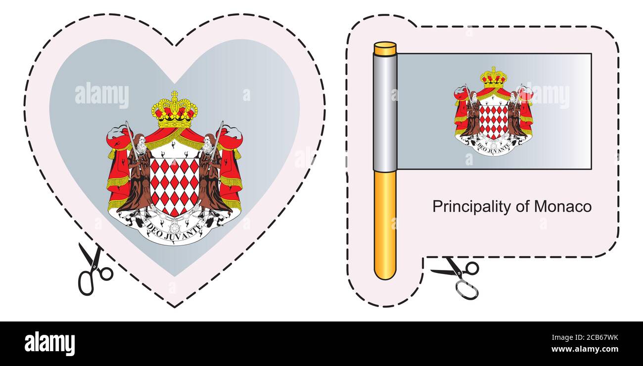 Flag of Monaco. Vector cut sign here, isolated on white. Can be used ...