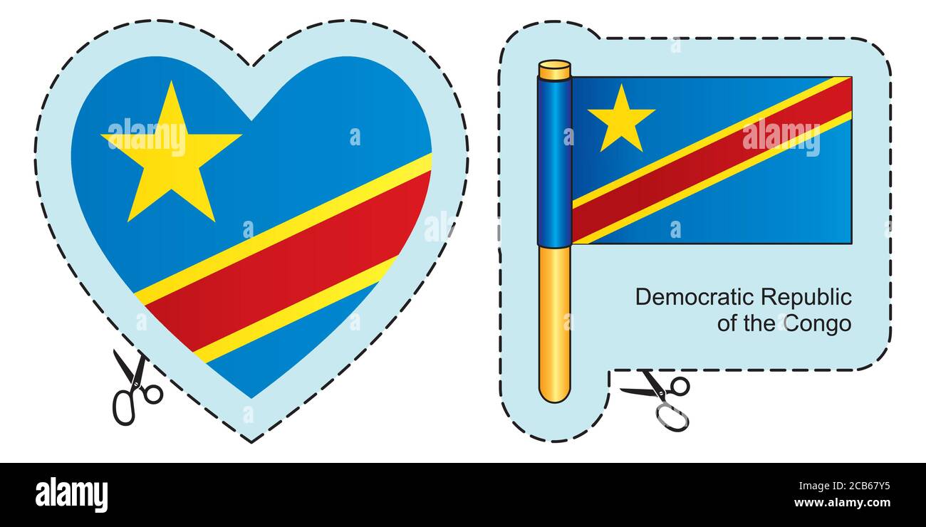 Flag of the Democratic Republic of the Congo. Vector cut sign here ...