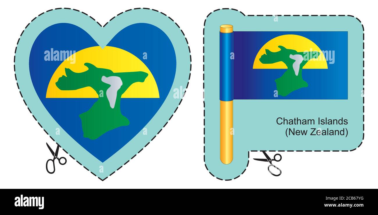 Flag of the Chatham Islands. New Zealand. Vector cut sign here ...