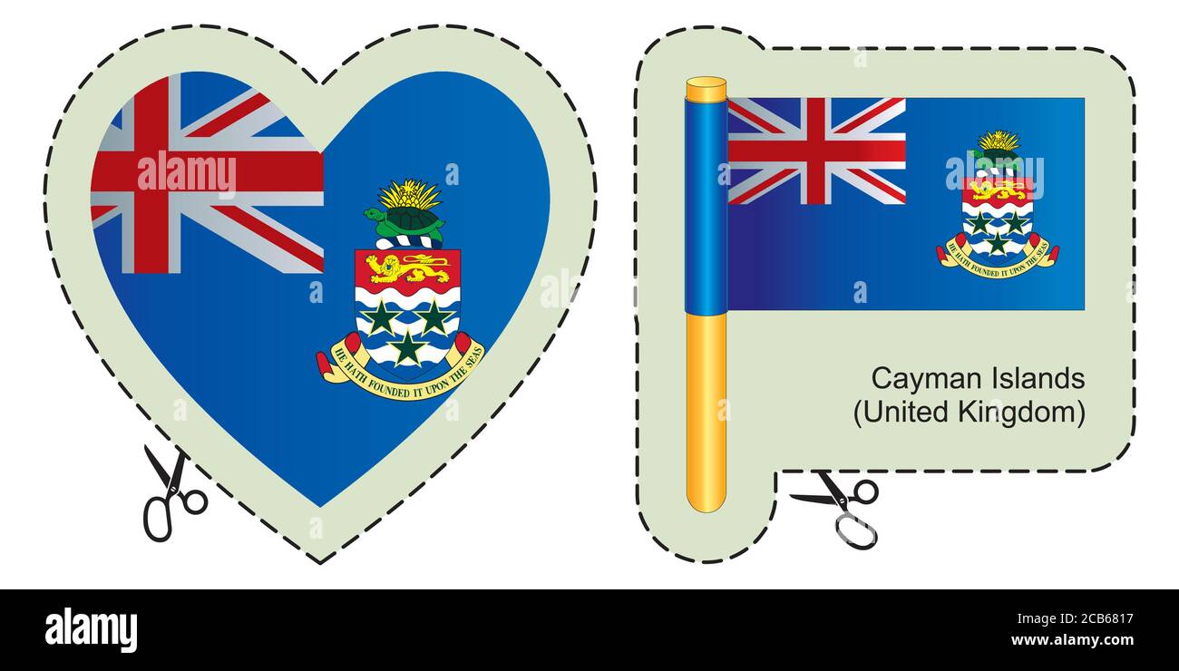 Flag of the Cayman Islands. Vector cut sign here, isolated on white ...