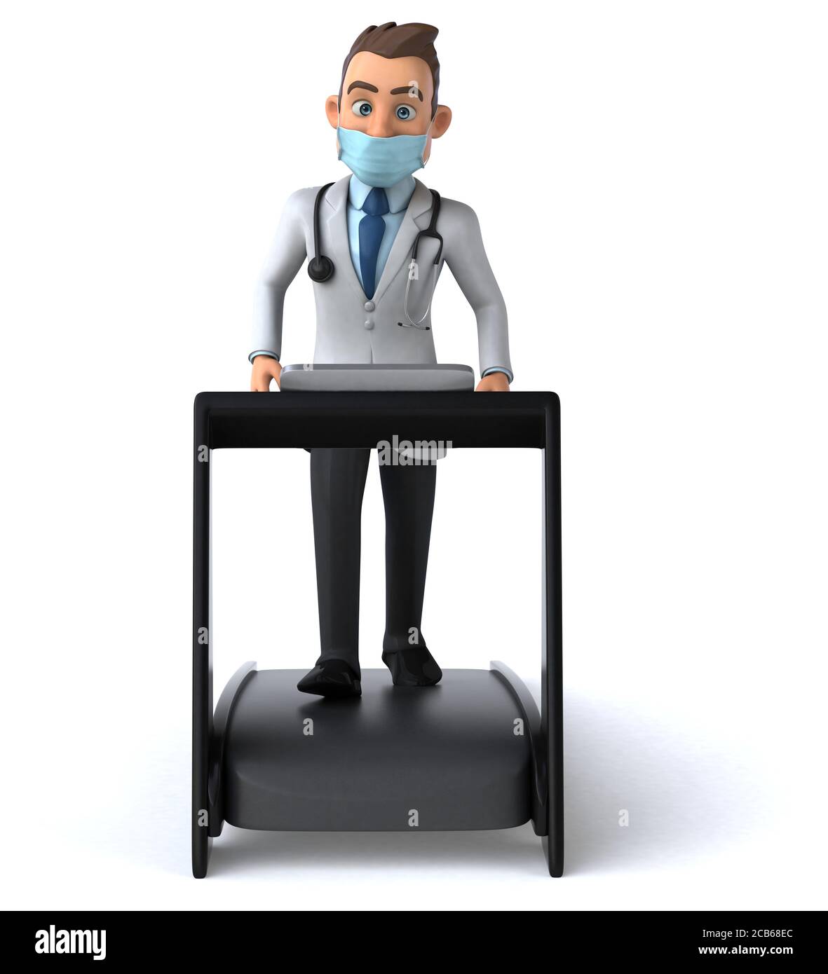 Fun cartoon doctor character with a mask Stock Photo - Alamy