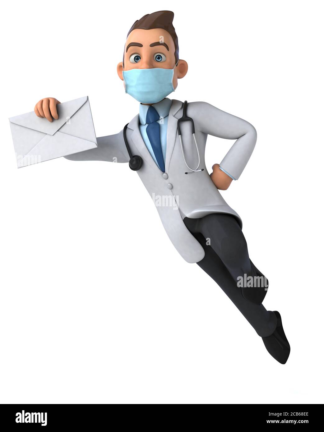 Fun cartoon doctor character with a mask Stock Photo - Alamy