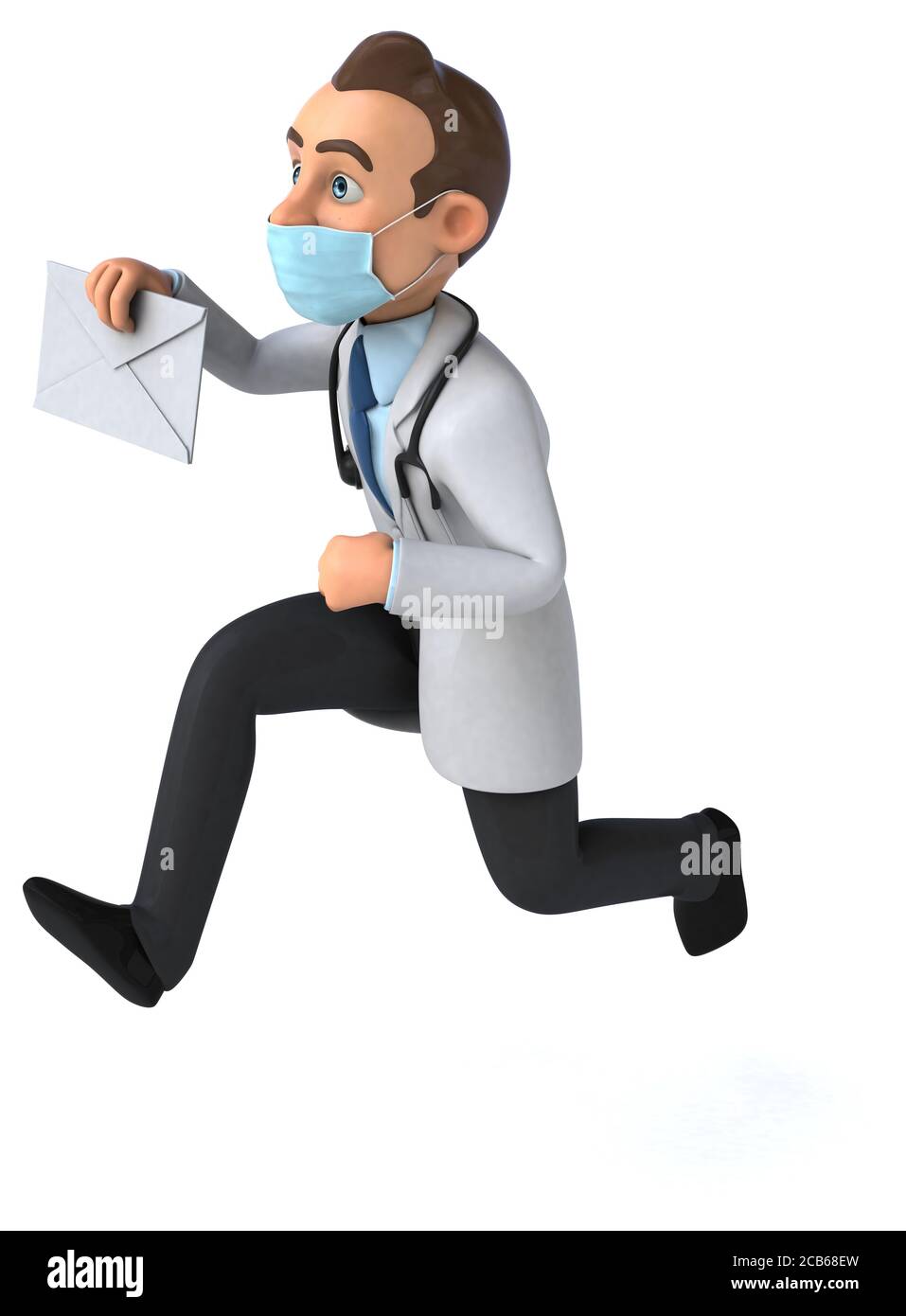 Fun cartoon doctor character with a mask Stock Photo - Alamy