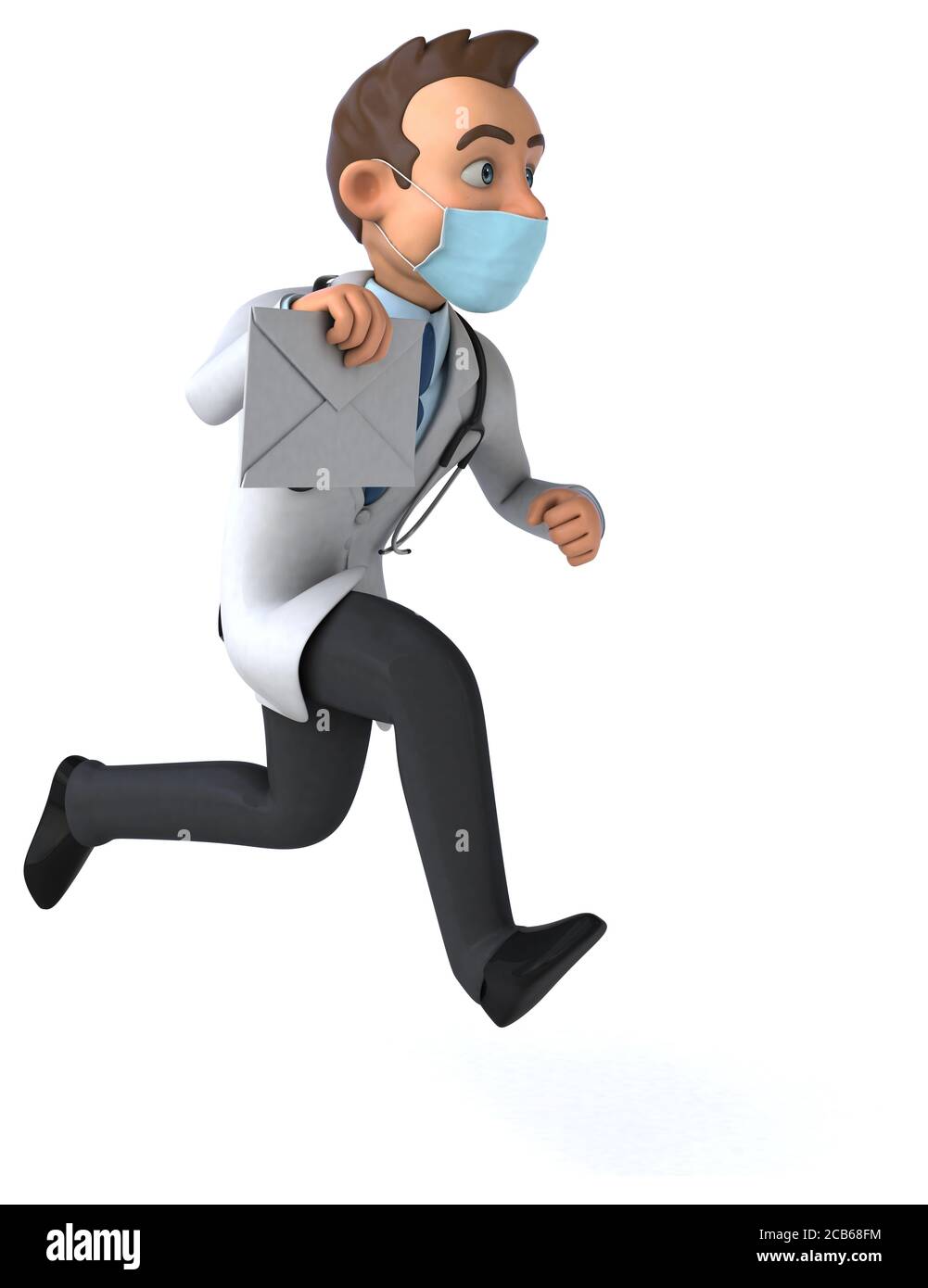 Fun cartoon doctor character with a mask Stock Photo - Alamy