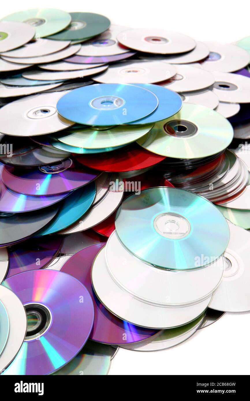 cd and dvd as nice technology background Stock Photo - Alamy