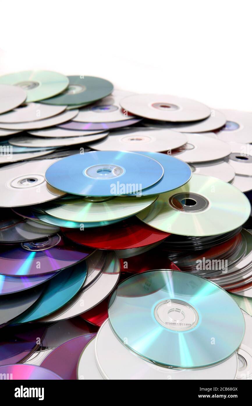 cd and dvd as nice technology background Stock Photo - Alamy