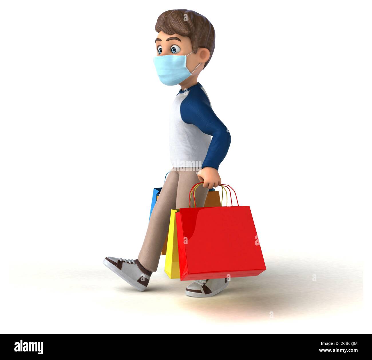 Fun cartoon kid character with a mask Stock Photo - Alamy