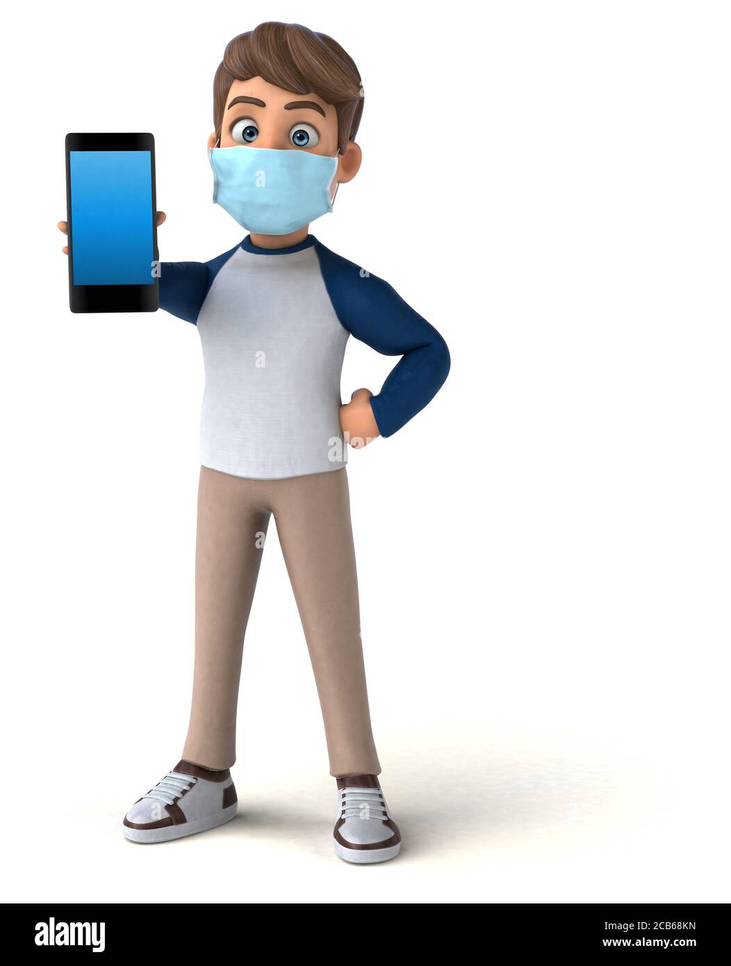 Fun cartoon kid character with a mask Stock Photo - Alamy