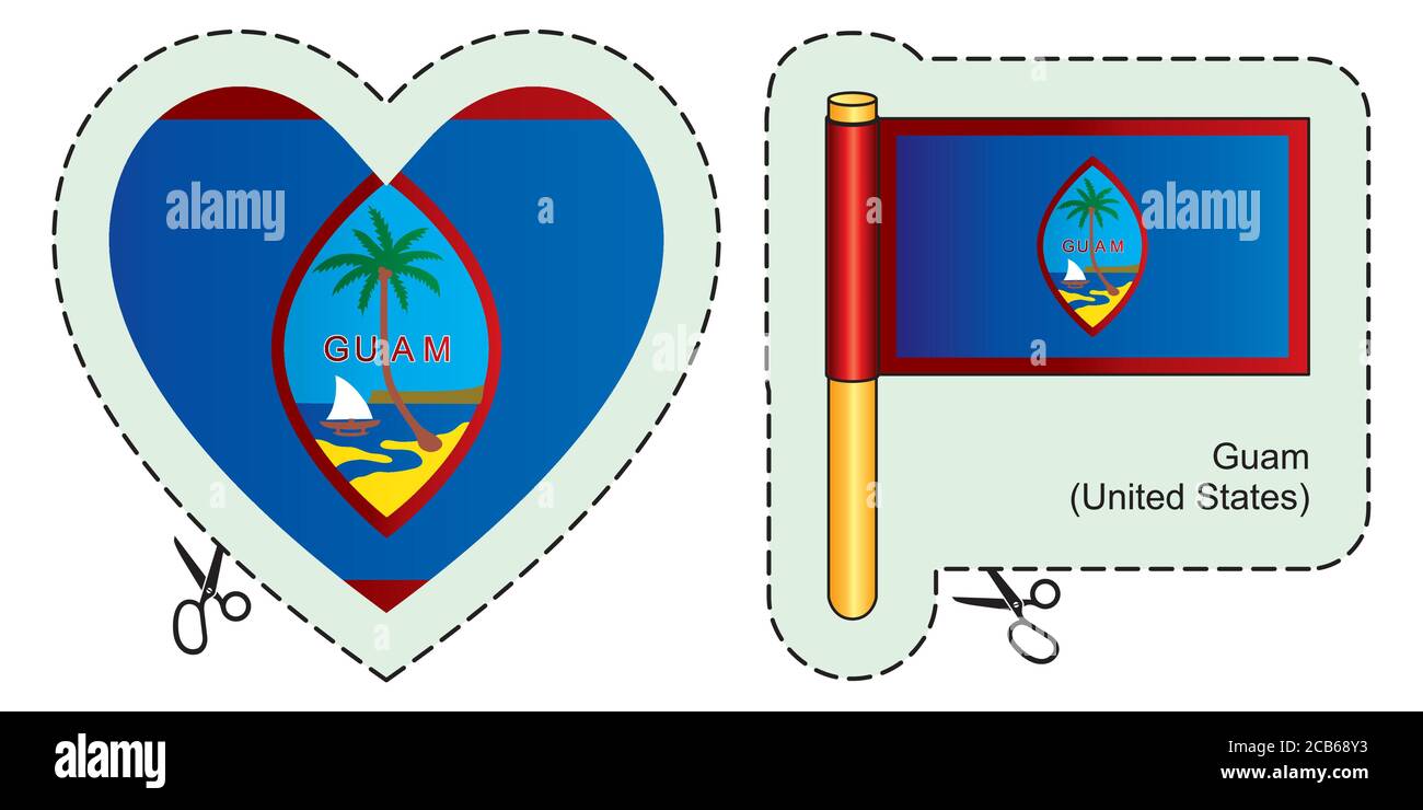 Flag of Guam. Territories of the United States. Vector cut sign here ...