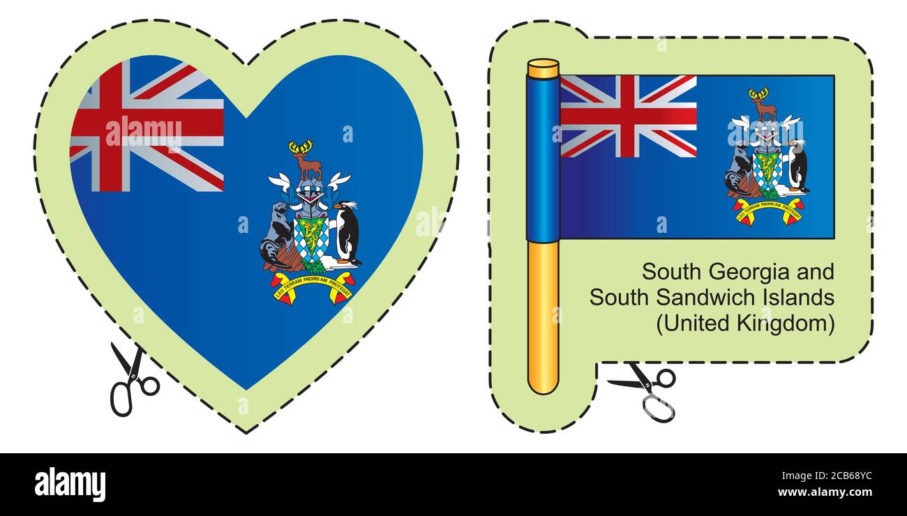 Flag of South Georgia and the South Sandwich Islands. British Overseas ...