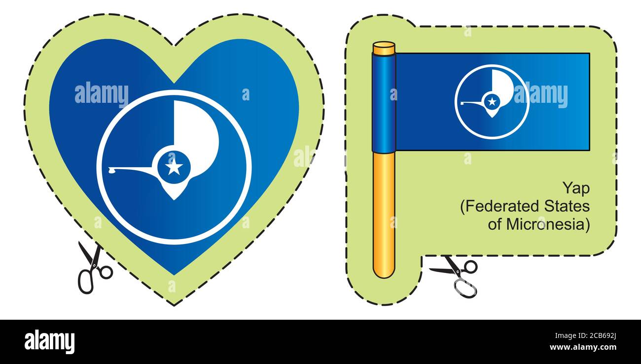 Flag of Yap State. Federated States of Micronesia. Vector cut sign here ...