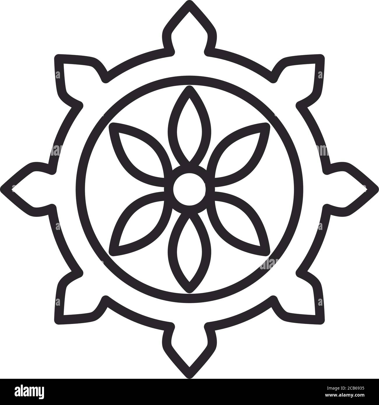 navratri rangoli line style icon vector illustration design Stock ...