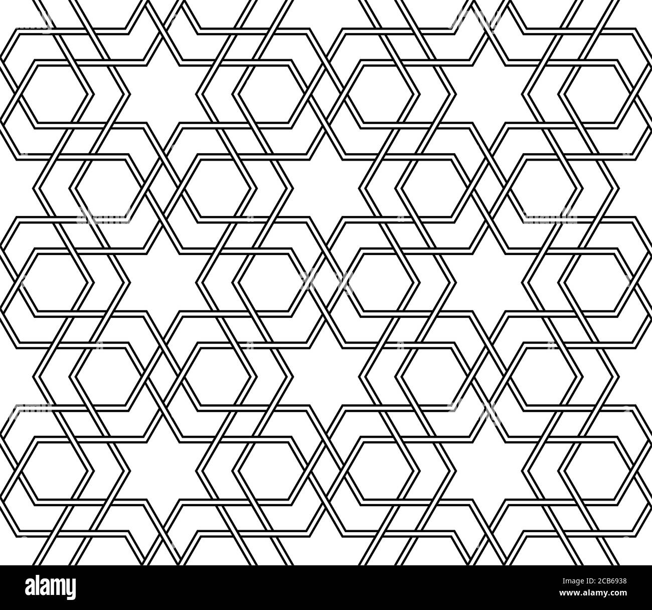 Seamless islamic geometric ornament.Doubled wicker lines Stock Vector ...