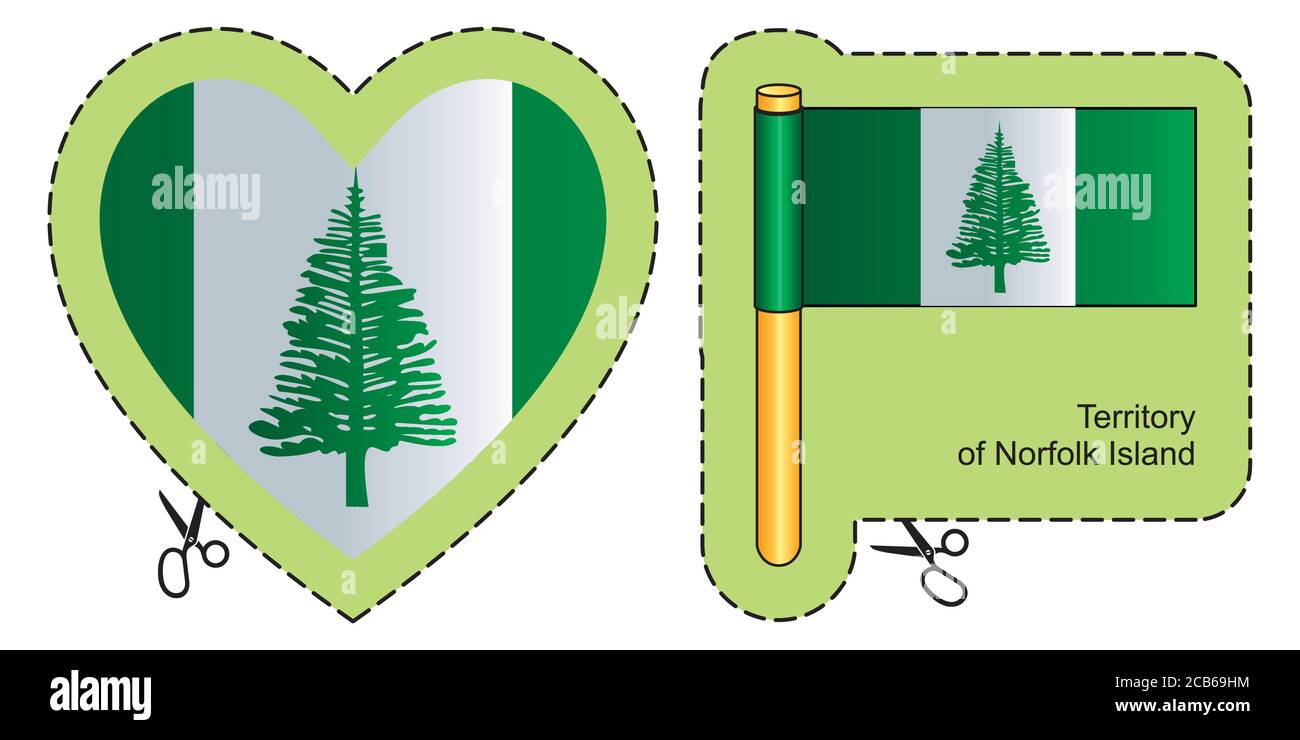 Flag of Norfolk Island. Commonwealth of Australia. Vector cut sign here ...