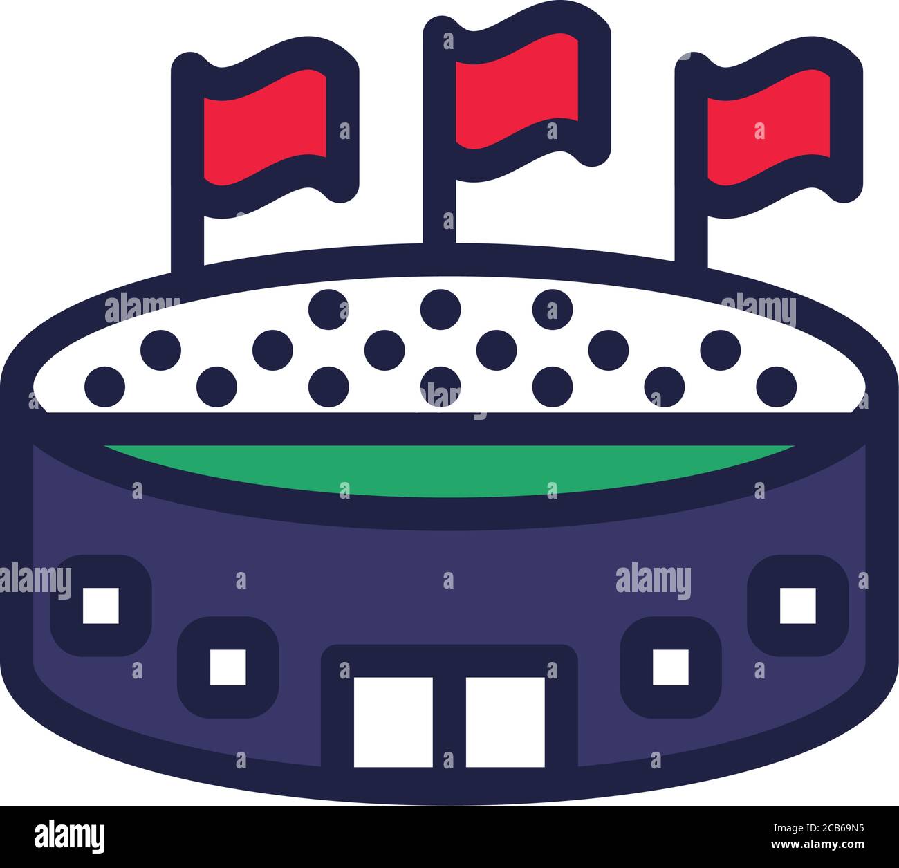 stadium soccer line and fill style icon vector illustration design ...
