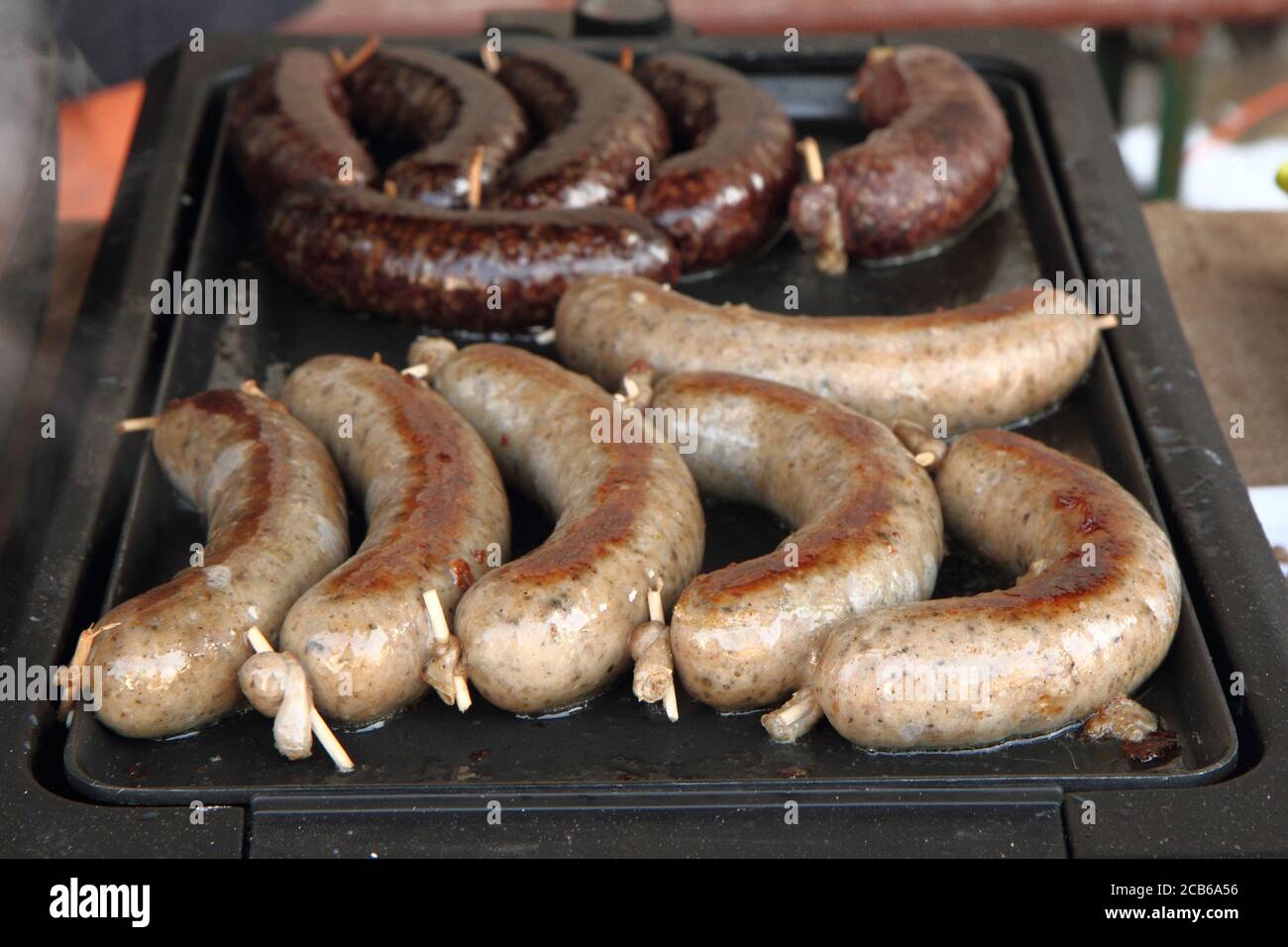 white and black pudding (czech traditional food) as nice background ...