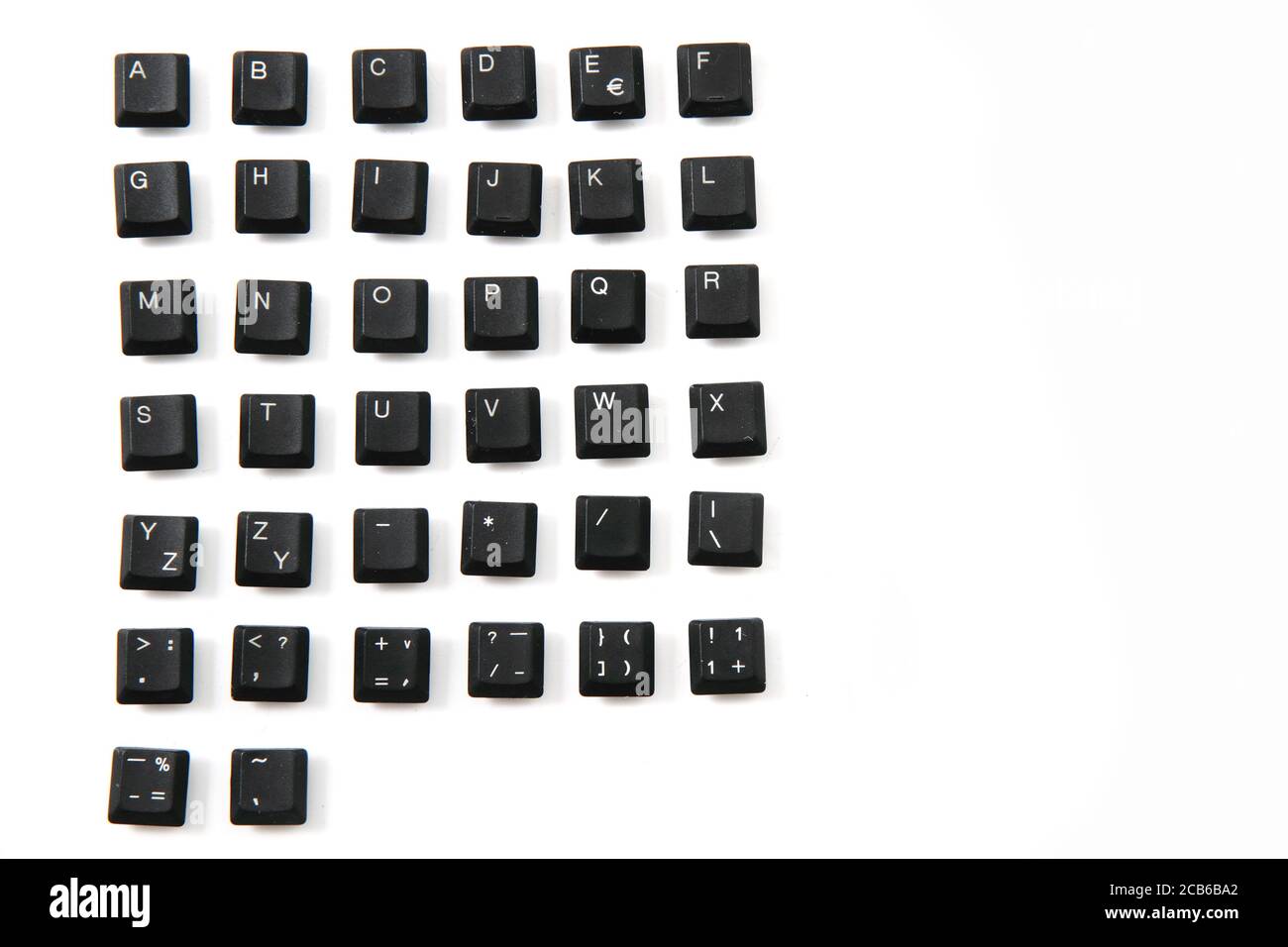 easy font from alphabet, signs, numbers, keyboard keys Stock Photo - Alamy