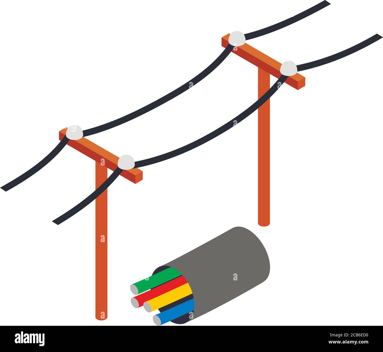 Insulated cable power distribution Stock Vector Images - Alamy