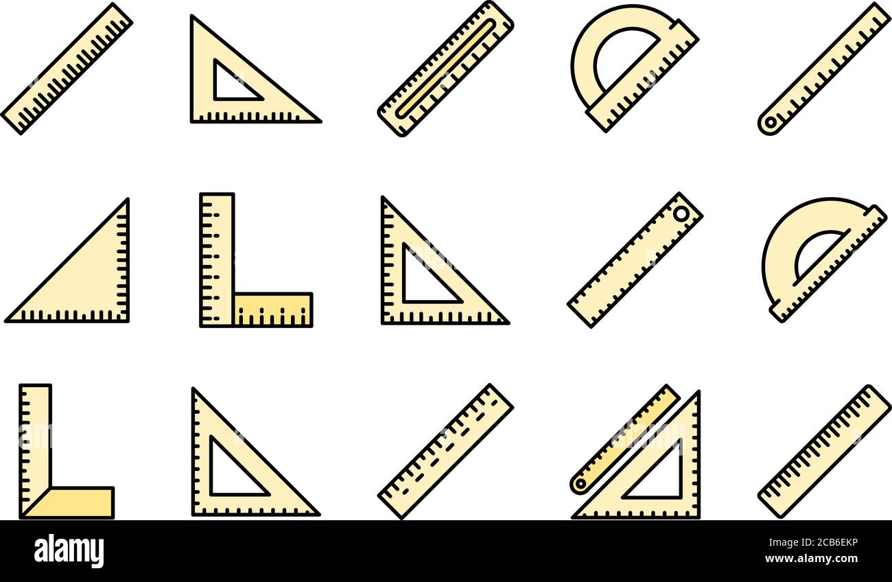 Ruler icons set vector flat Stock Vector Image & Art - Alamy