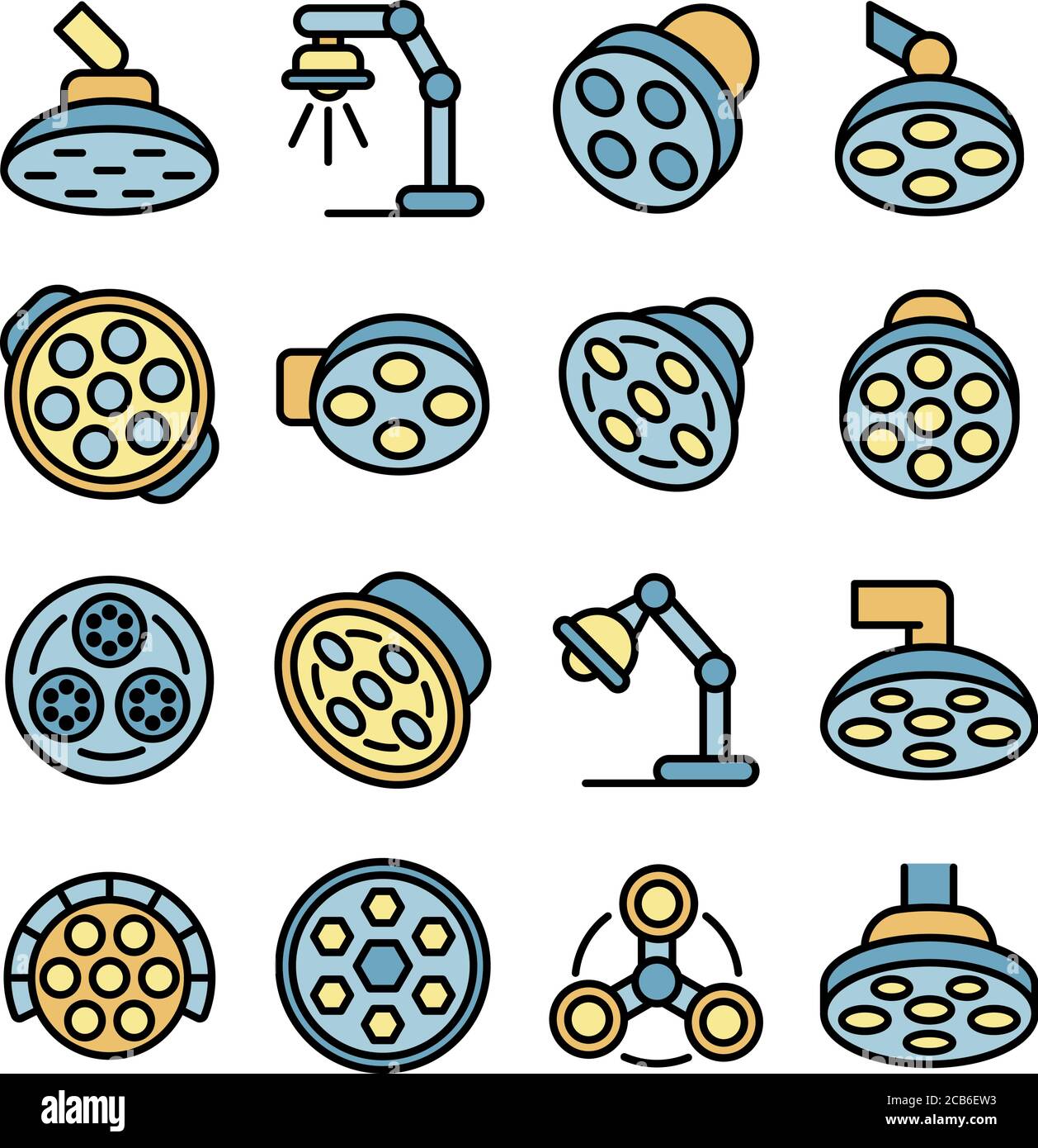 Surgical light icons set vector flat Stock Vector Image & Art - Alamy