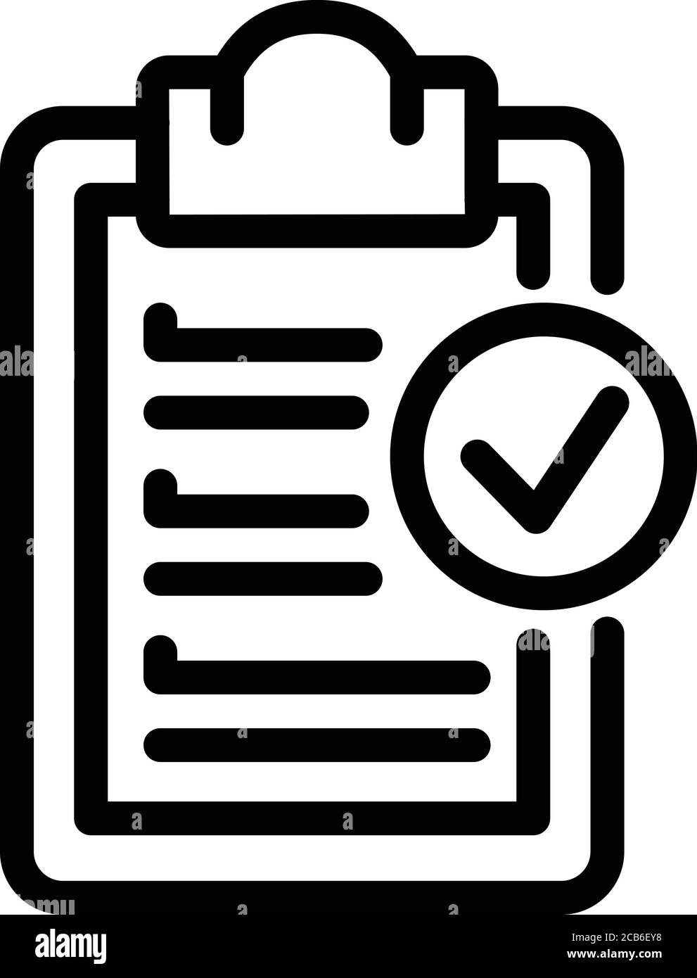 Done clipboard icon, outline style Stock Vector Image & Art - Alamy