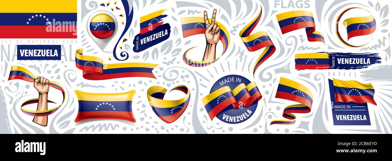 Vector set of the national flag of Venezuela in various creative ...