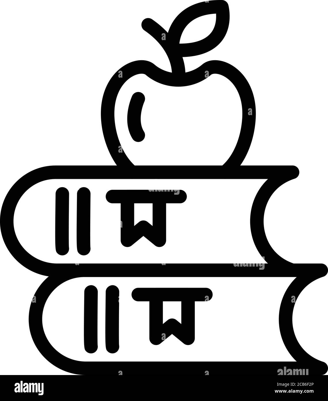 Apple on books icon, outline style Stock Vector Image & Art - Alamy