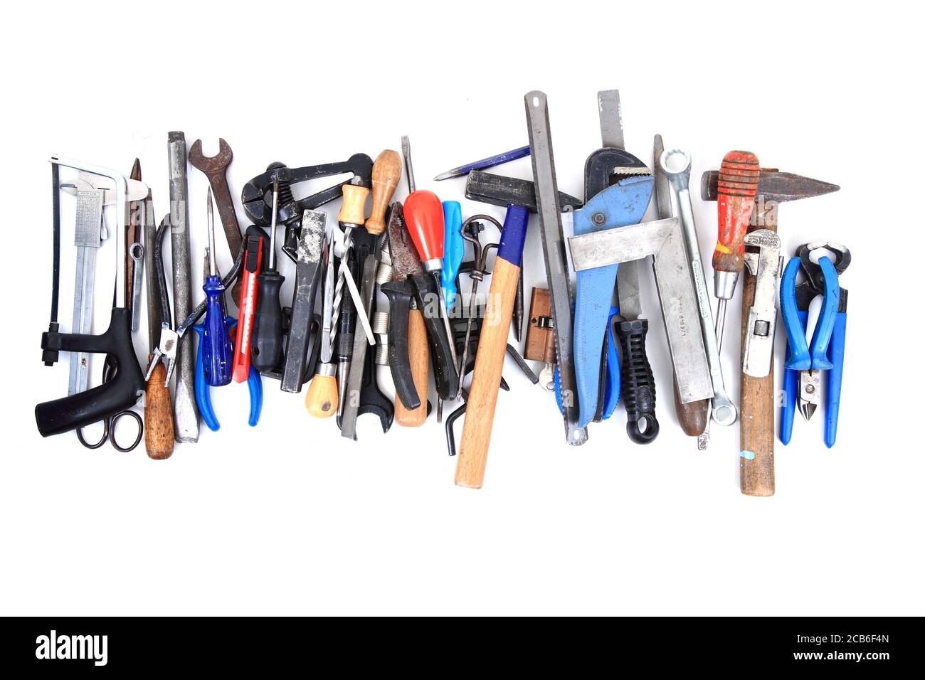 mechanic tools from repairman isolated on the white background Stock ...