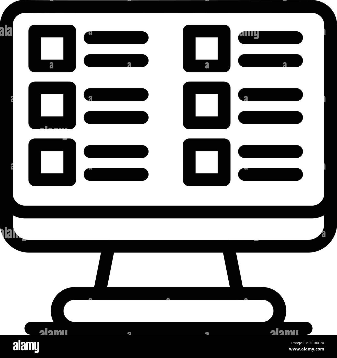 Monitor checklist icon, outline style Stock Vector Image & Art - Alamy