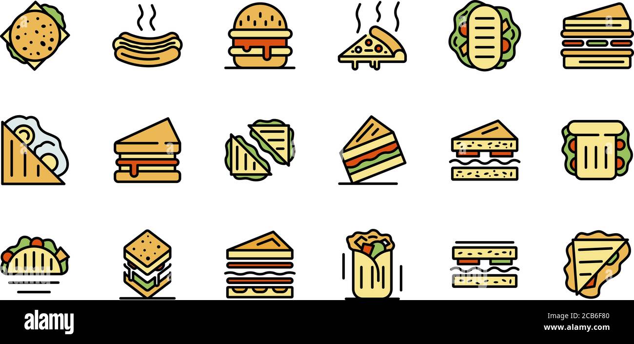 Sandwich bar icons set Stock Vector Images - Alamy
