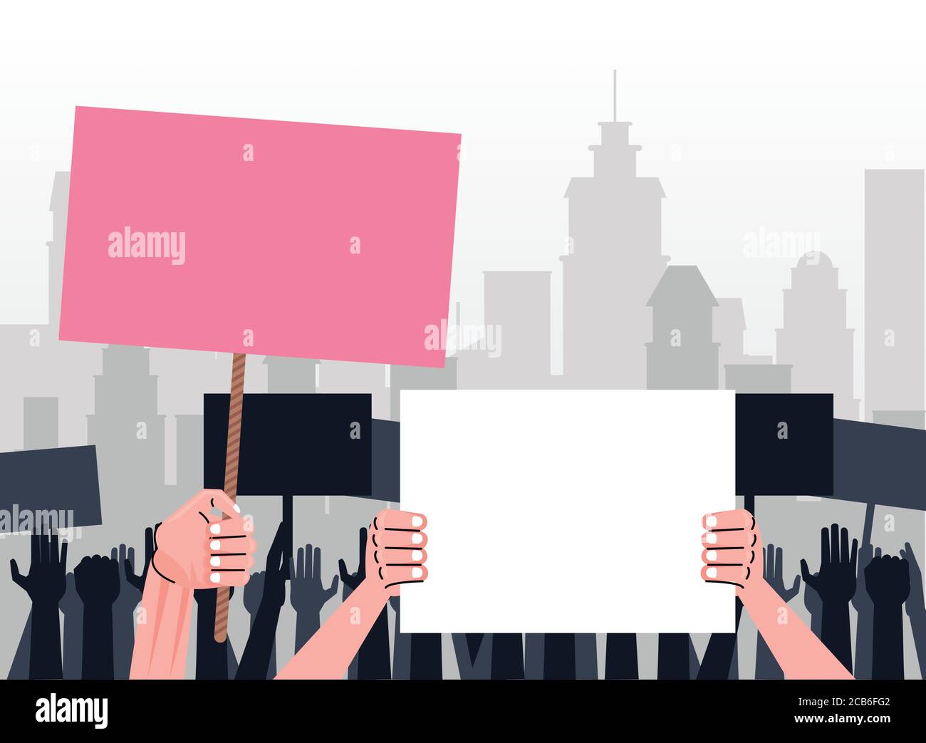 Banners protesting street Stock Vector Images - Alamy