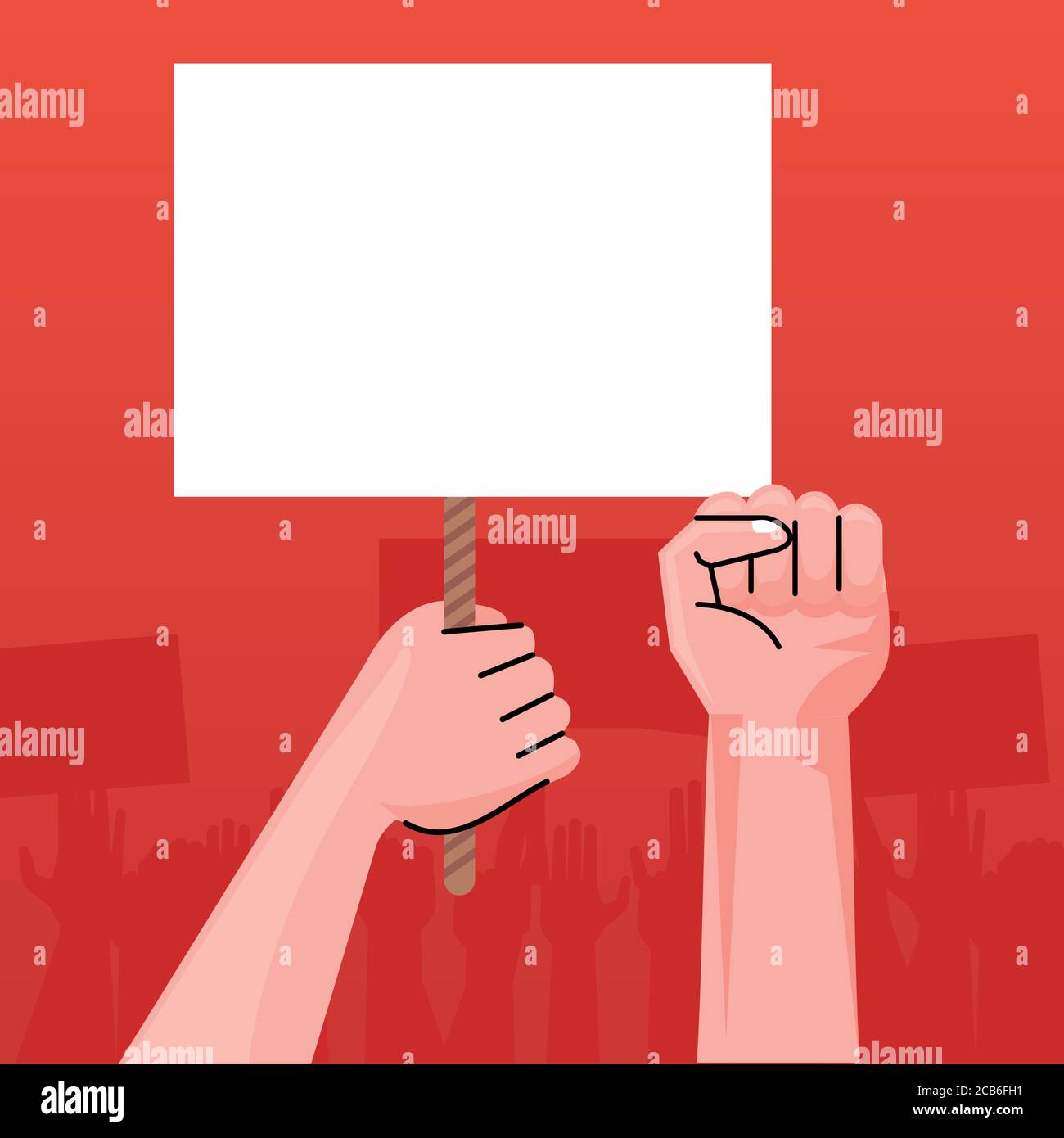 Activist with red hands Stock Vector Images - Alamy
