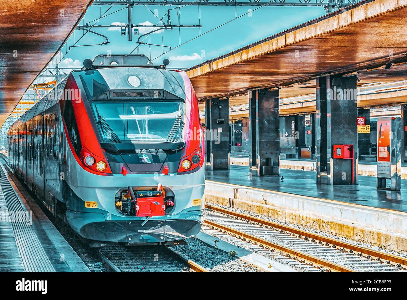 Train carriage on platform at termini station hi-res stock photography ...