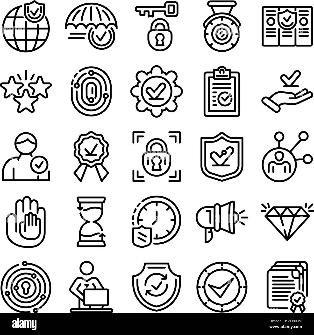 Reliability icons set, outline style Stock Vector Image & Art - Alamy