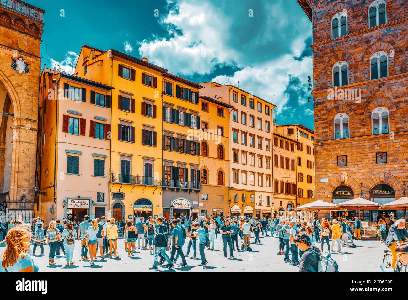 Piazza della signoria florence overview hi-res stock photography and ...