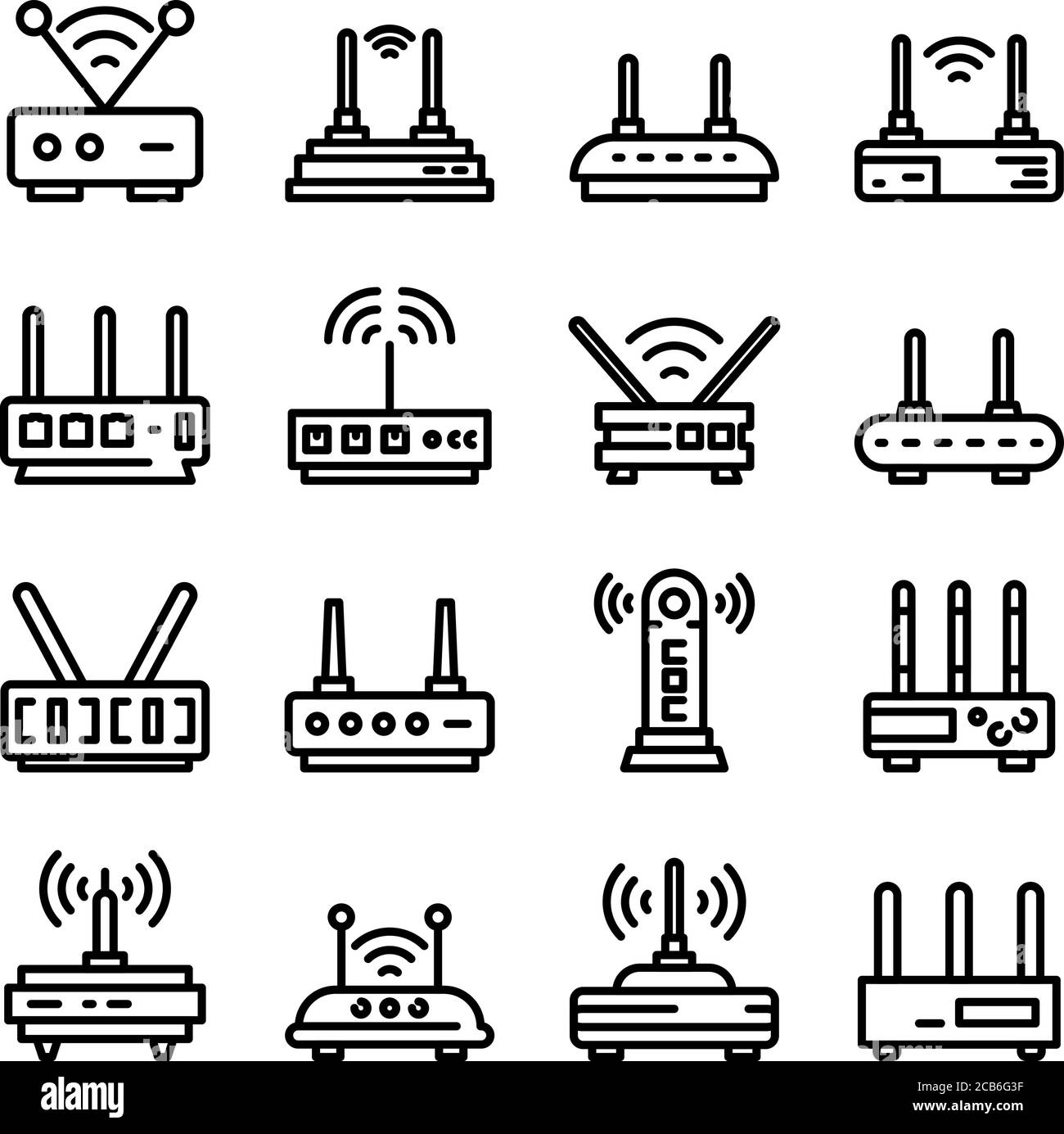 Modem icons set, outline style Stock Vector Image & Art - Alamy