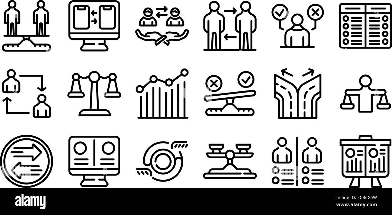 Comparison icons set, outline style Stock Vector Image & Art - Alamy
