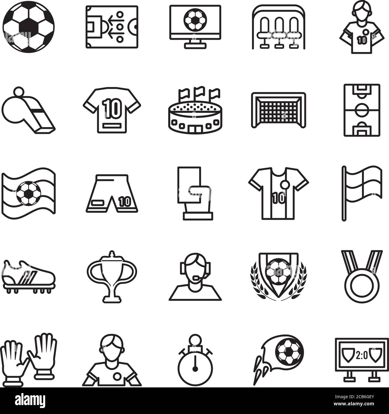 twenty five soccer football sport set icons vector illustration design ...