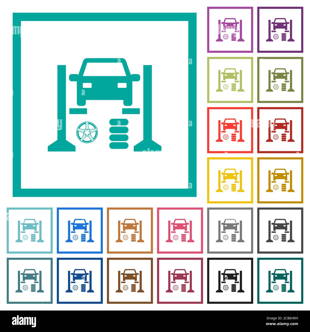 Fixing flat tyre Stock Vector Images - Alamy