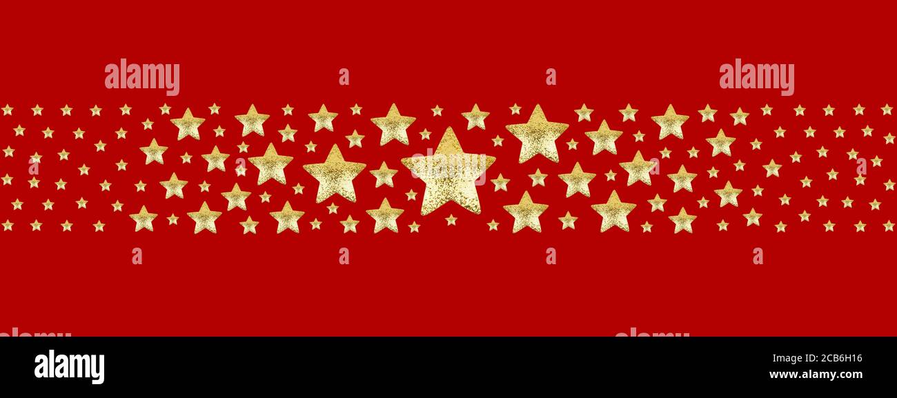 Golden stars border on red background isolated, frame made of shiny ...