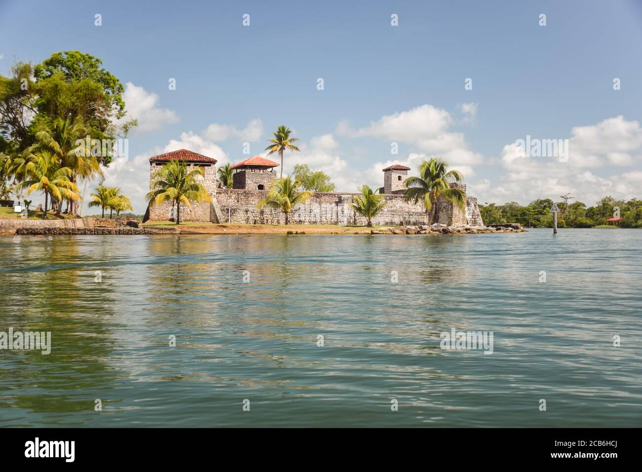 Scenic landscape with Spanish colonial fortress called Castillo de San ...