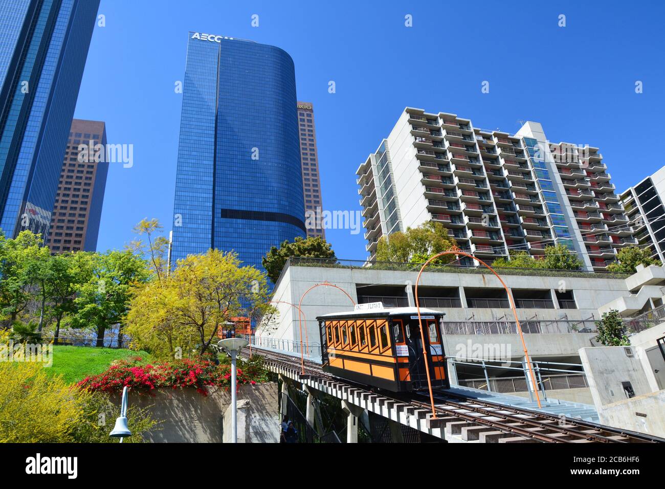 LOS ANGELES, CA, USA - MARCH 28, 2018 : Angels Flight funicular in ...