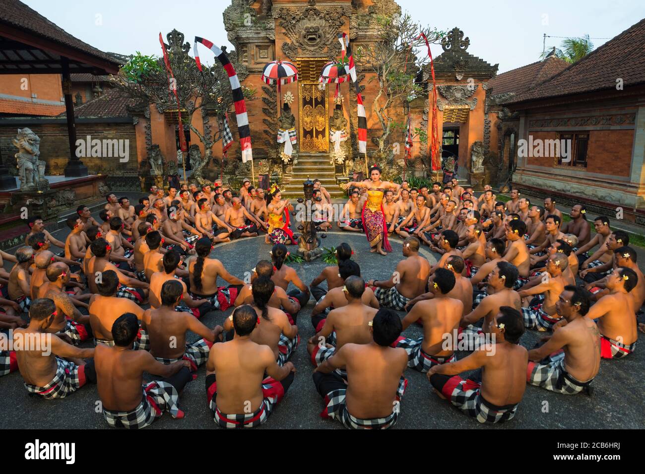 Performance of the Balinese Kecak dance, Ubud, Bali, Indonesia Stock ...