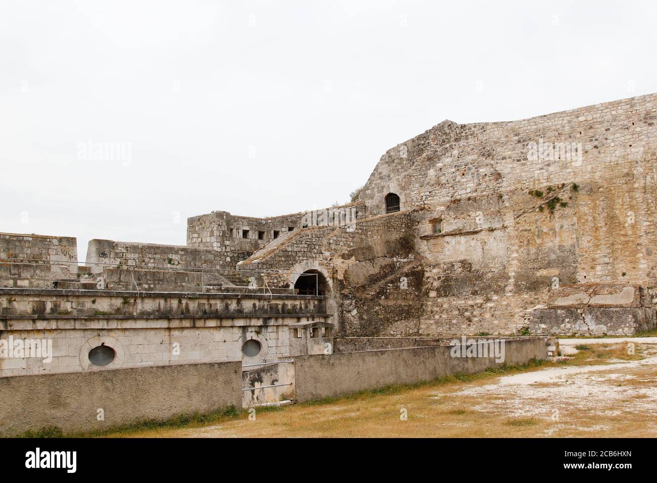Stone Interior works of Corfu Fortress Stock Photo - Alamy