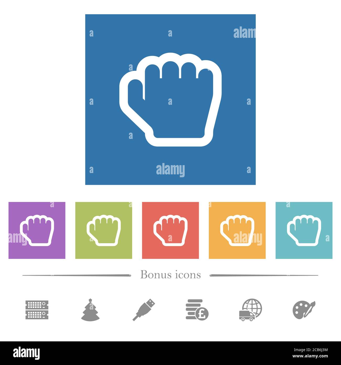 Grab cursor flat white icons in square backgrounds. 6 bonus icons ...