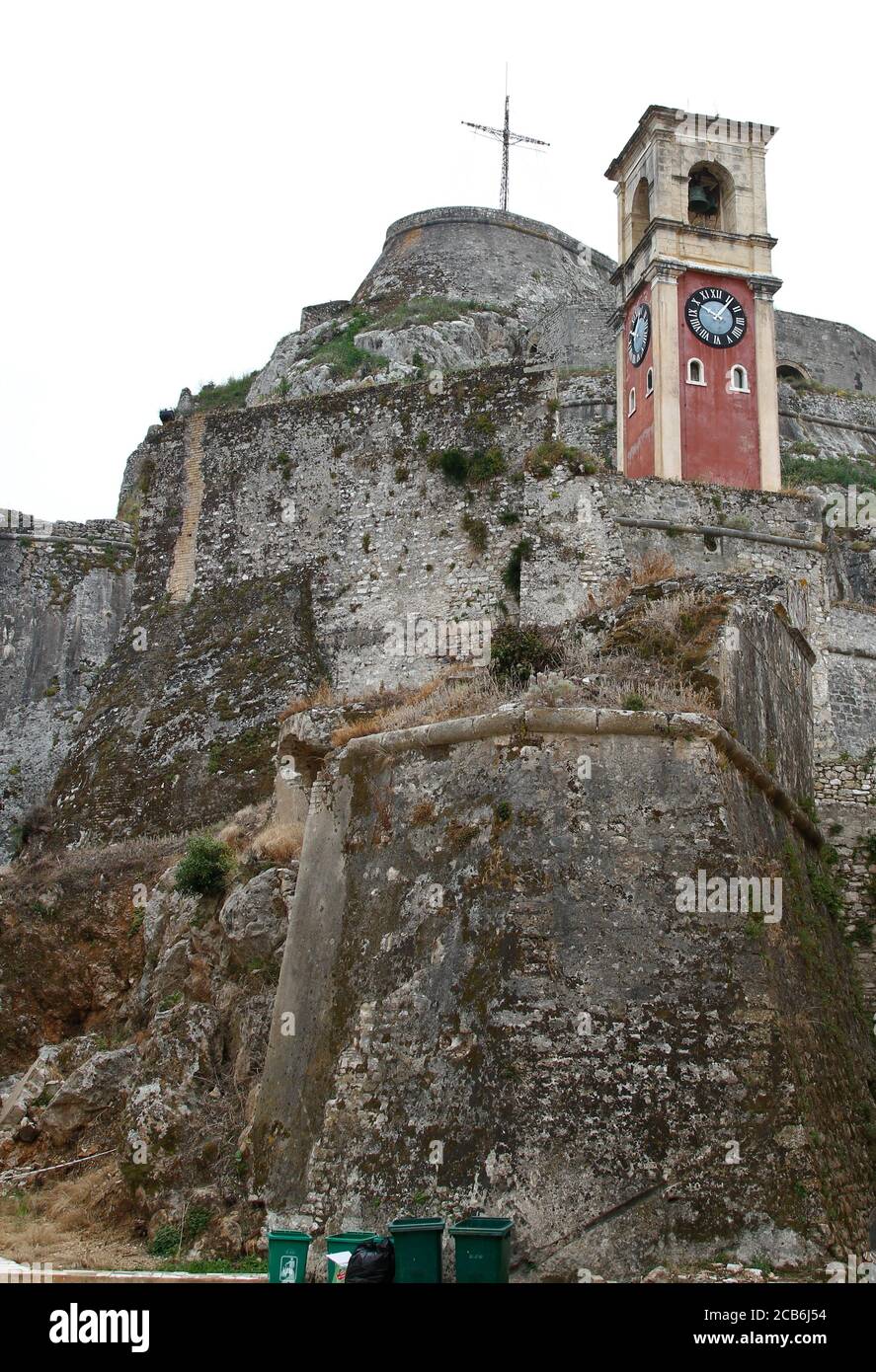 Corfu Fortress and Tower viewed from below Stock Photo - Alamy
