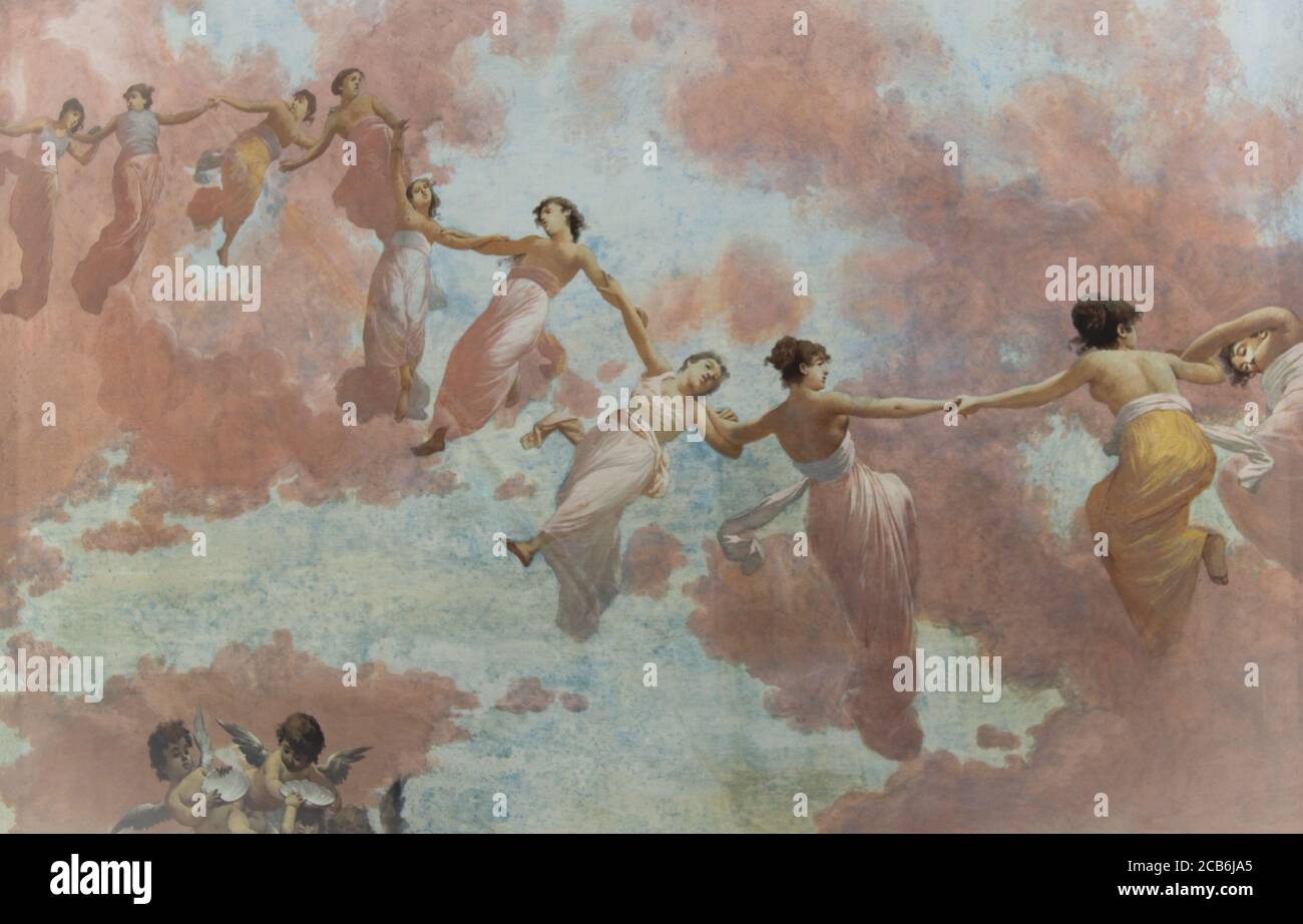 Angelic hosts from ceiling frieze in sissi palace Stock Photo - Alamy