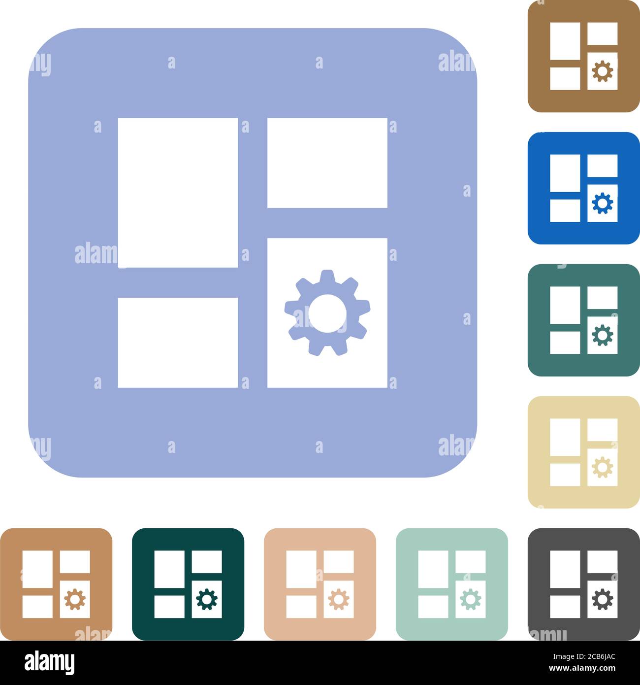 Dashboard settings white flat icons on color rounded square backgrounds ...