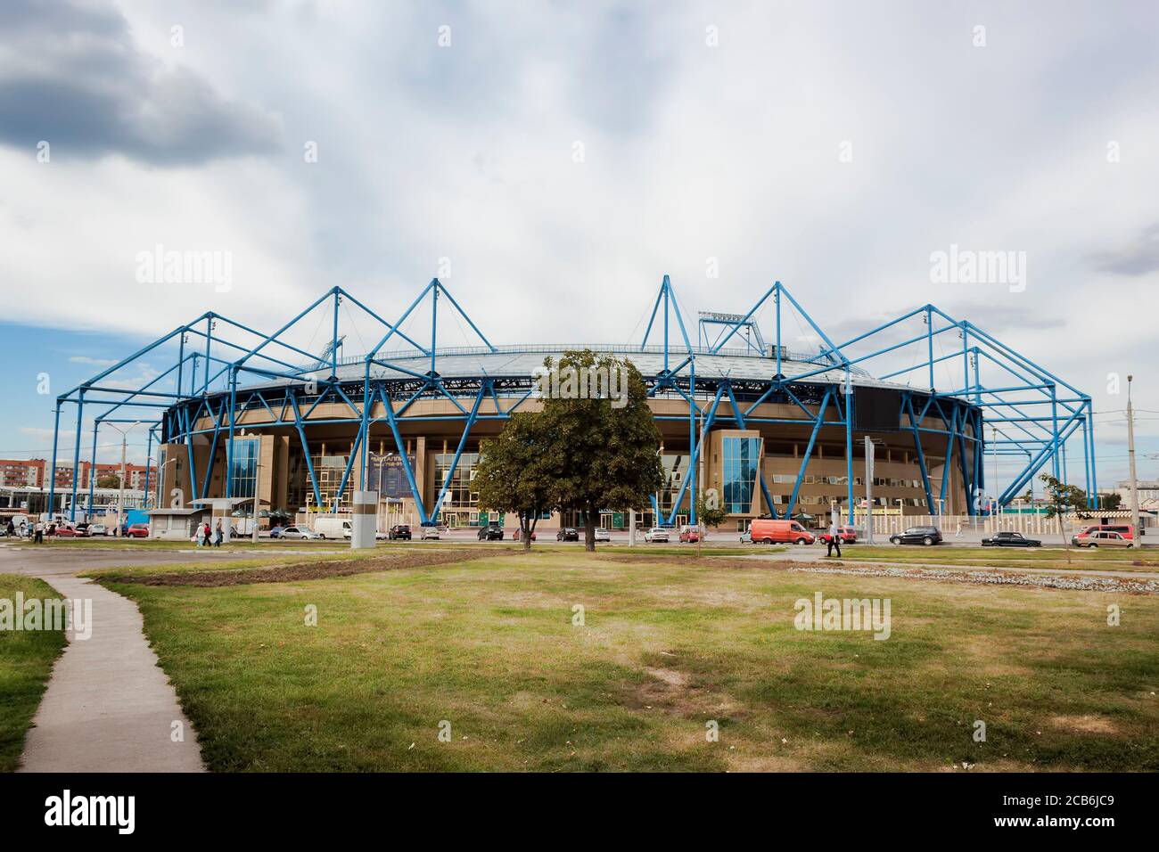 KHARKIV, UKRAINE - SEPTEMBER 2, 2011: Metalist Stadium in Kharkiv - the ...